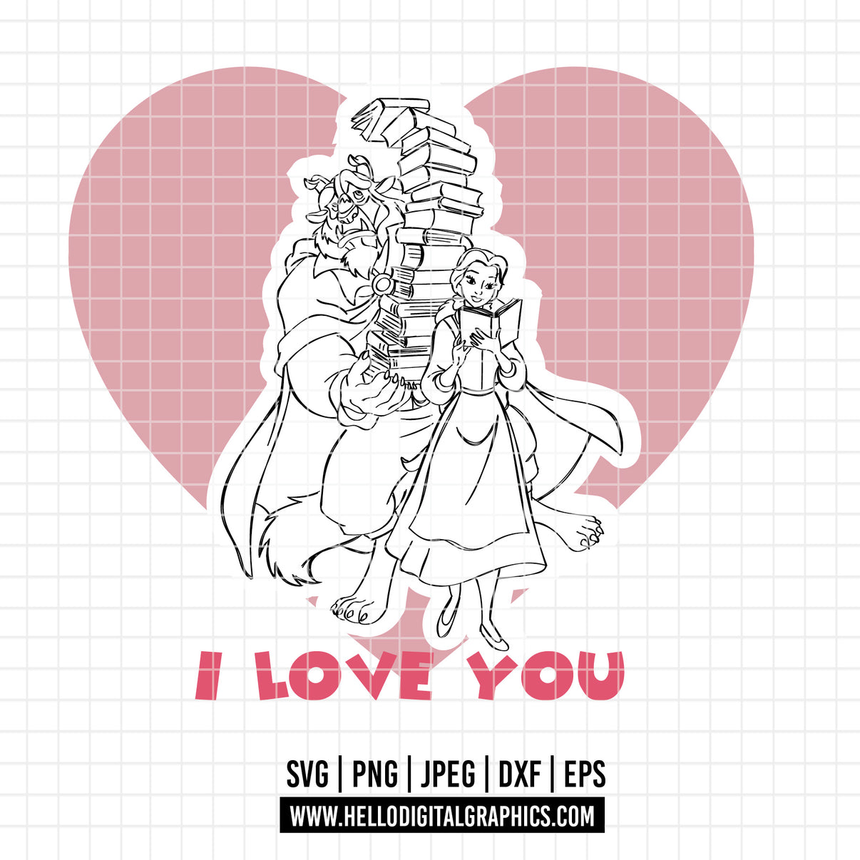 COD2612 - Beauty and the beast svg, bella svg, beast svg, outline svg ...