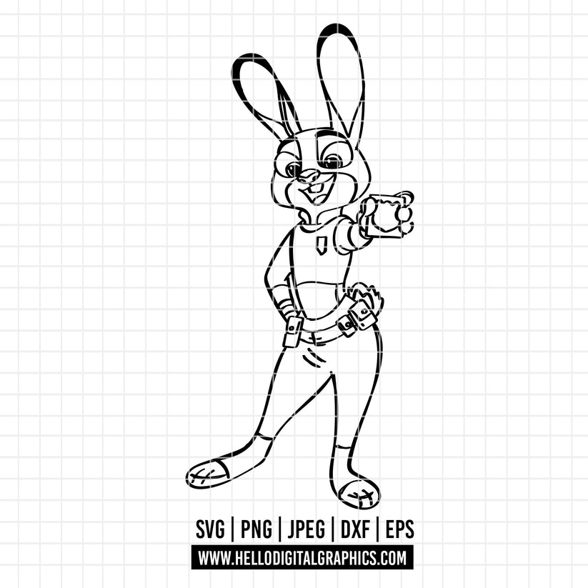 COD2818 - Zootopia SVG, PNG, EPS - Flash line art, Outline clipart vec ...