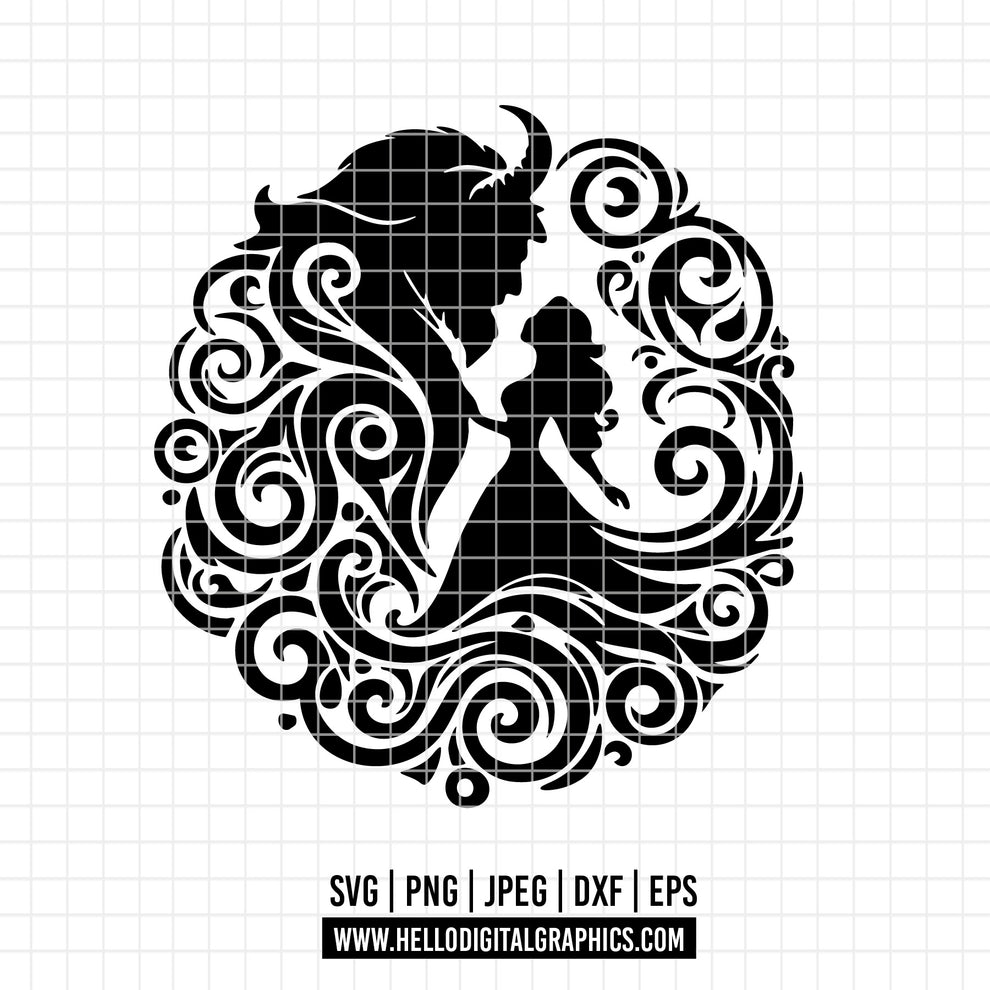 COD2875 - Beauty and the beast svg, bella svg, beast svg, outline svg ...