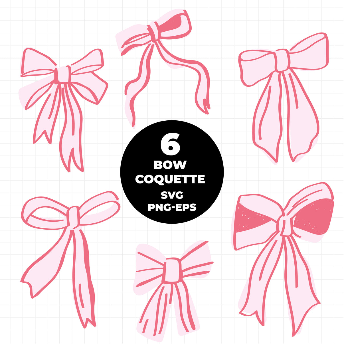 COD2996 - Doodle bow coquette clipart, Frames Clipart, Aesthetic frame ...