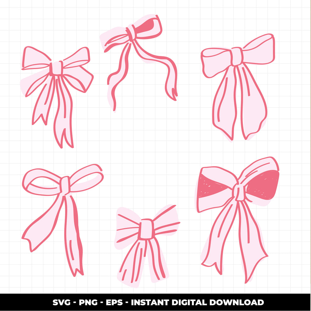 COD2996 - Doodle bow coquette clipart, Frames Clipart, Aesthetic frame ...