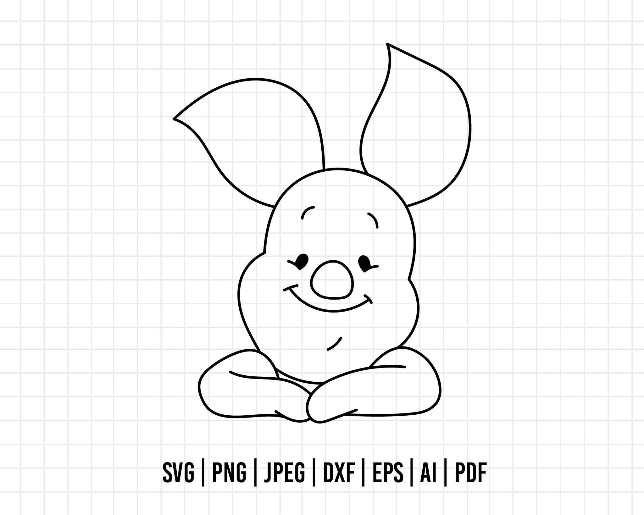 COD378- Piglet svg, Winnie the pooh svg, disney svg – Hello