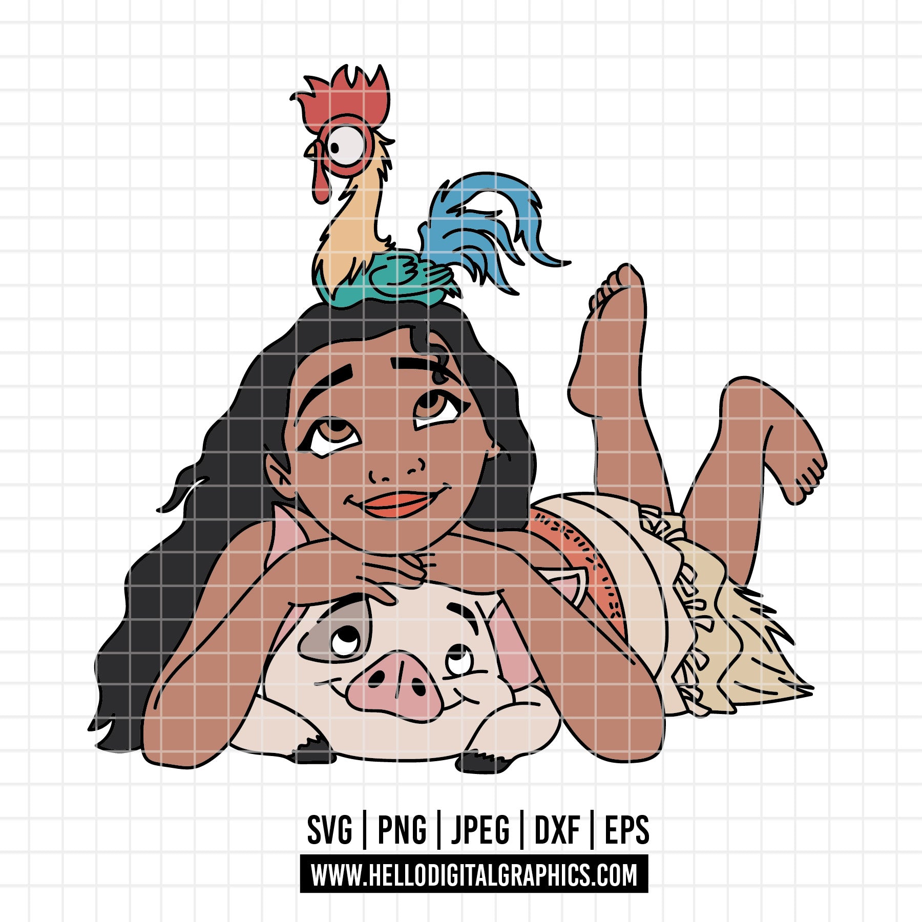 COD3994 - Moana svg, Princess svg, Disney svg, outine svg, Cricut, Sil ...