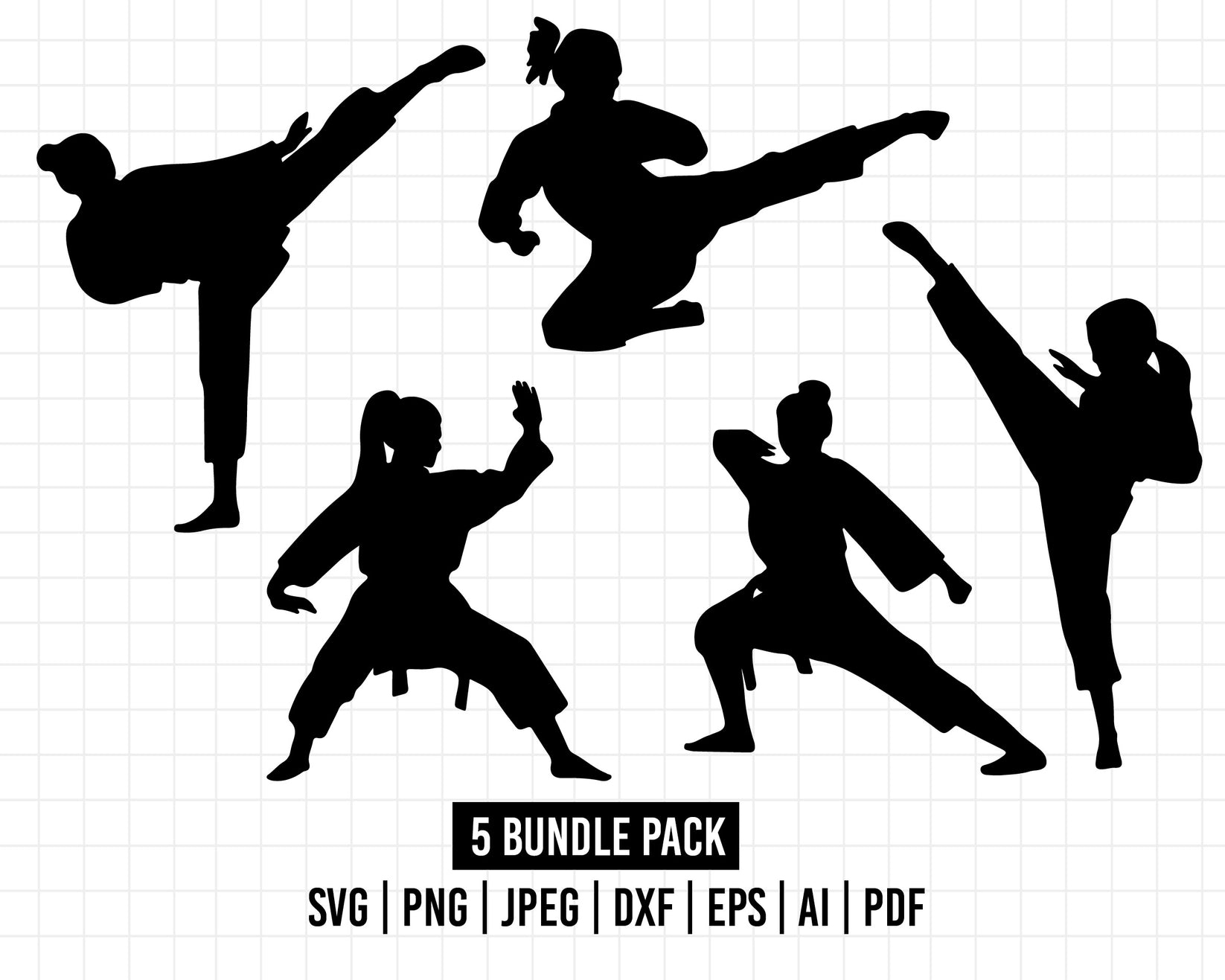 COD498- Karate svg, Sports svg, karate girl silhouette, png karate gir ...