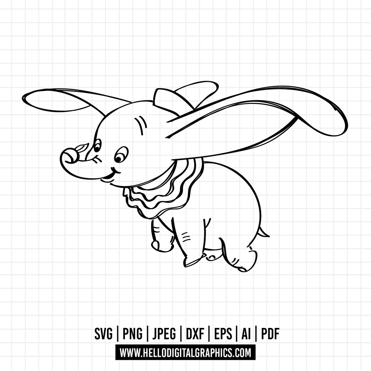 COD636- Dumbo svg, Digital Download, Instant Download, svg, dxf, eps ...