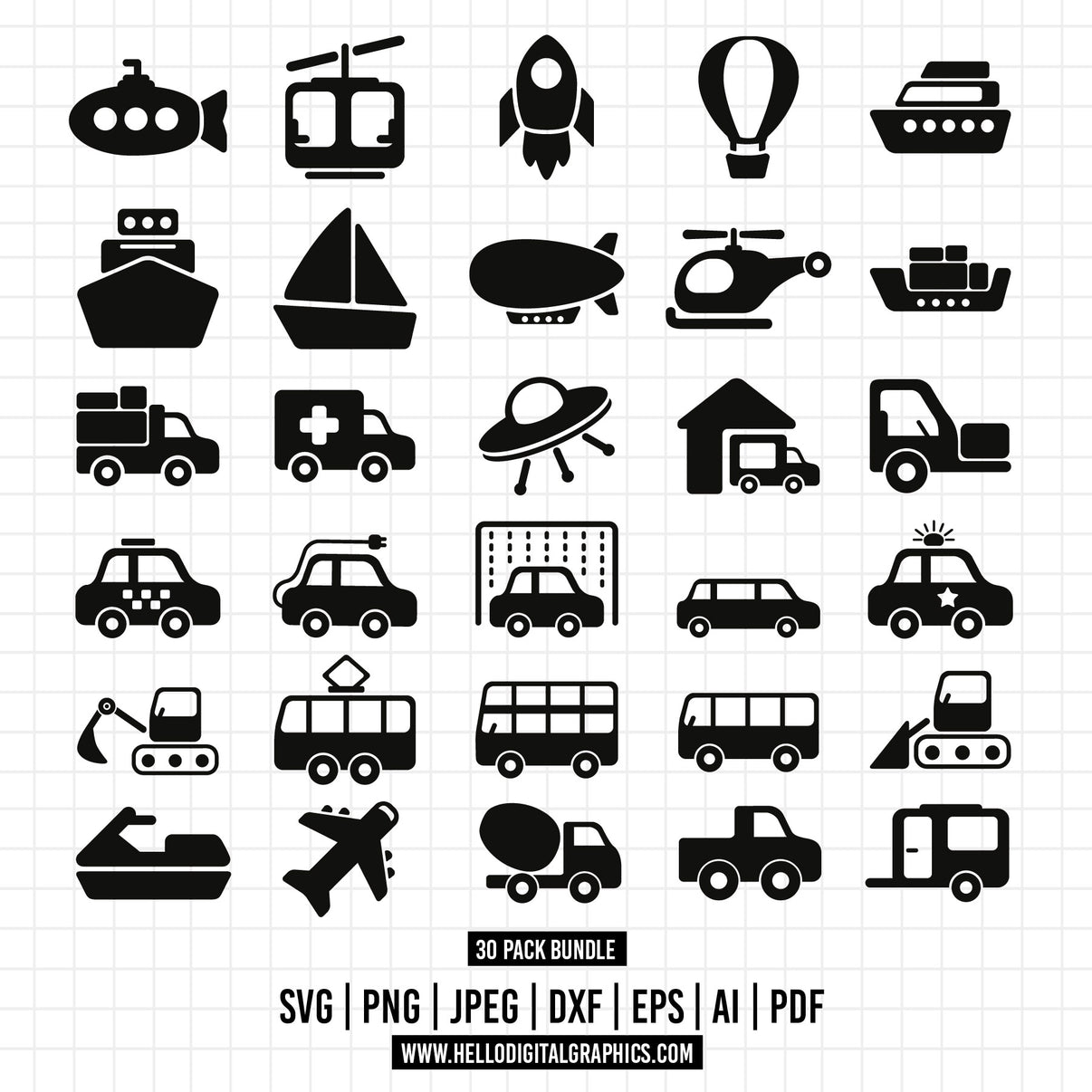 COD663- Vehicles Svg Bundle, Transportation Svg, Airplane Svg, Vehicle ...
