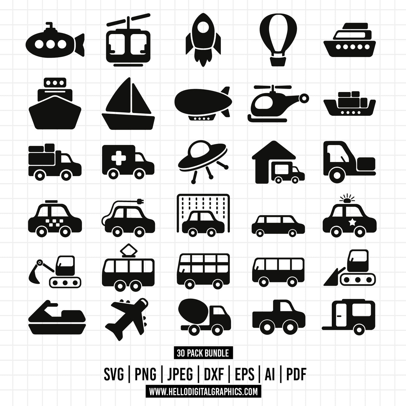 COD663- Vehicles Svg Bundle, Transportation Svg, Airplane Svg, Vehicle ...