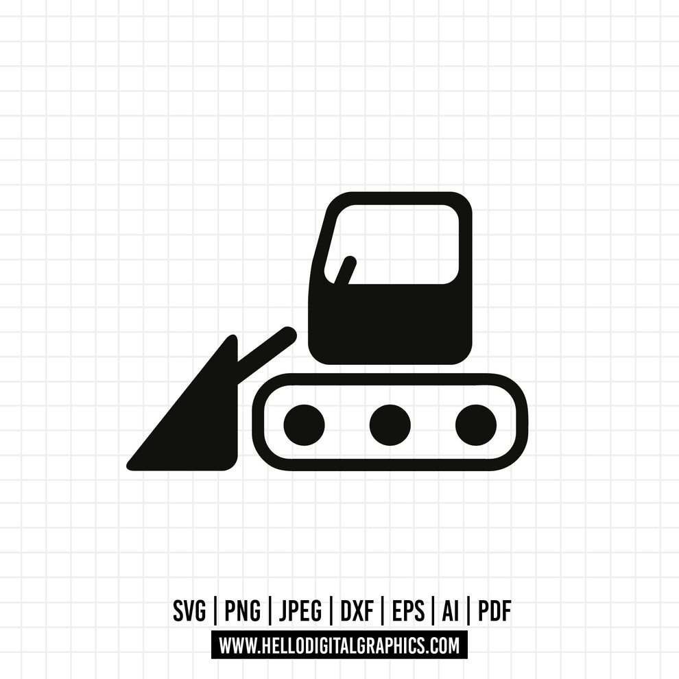 COD677- Wheeled Excavator Svg, Excavator Svg, Heavy Equipment Svg, Exc ...