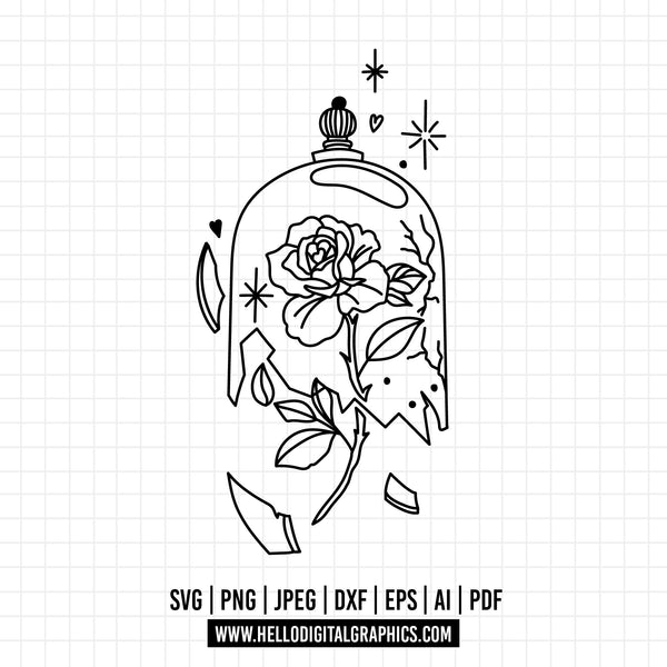 COD719- Beauty and the beast svg, bella svg, beast svg, outline svg, c ...