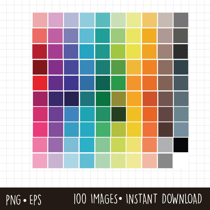COD786- 100 Colors Clip Art: Pencil, Pencils Clipart, School Clipart ...