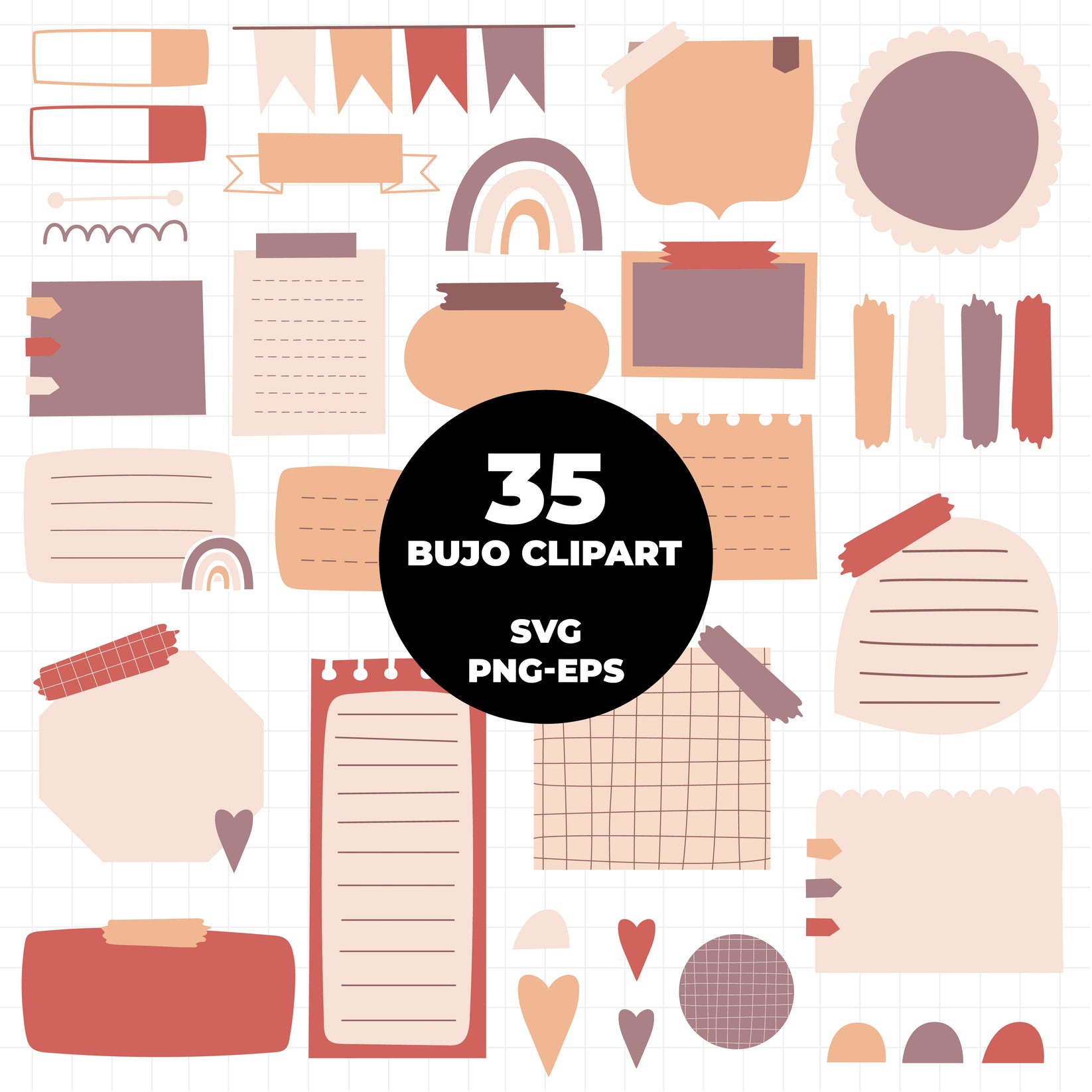 COD887 Bullet journal svg, bujo clipart, Notes Clipart, school Clipart ...
