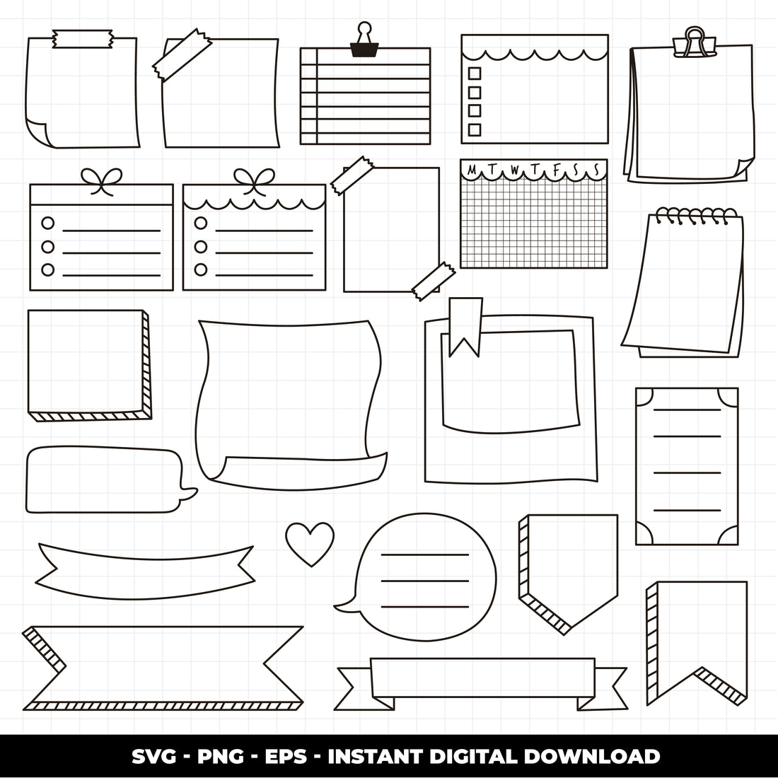 COD916 Bullet journal svg, bujo clipart, Notes Clipart, school Clipart ...