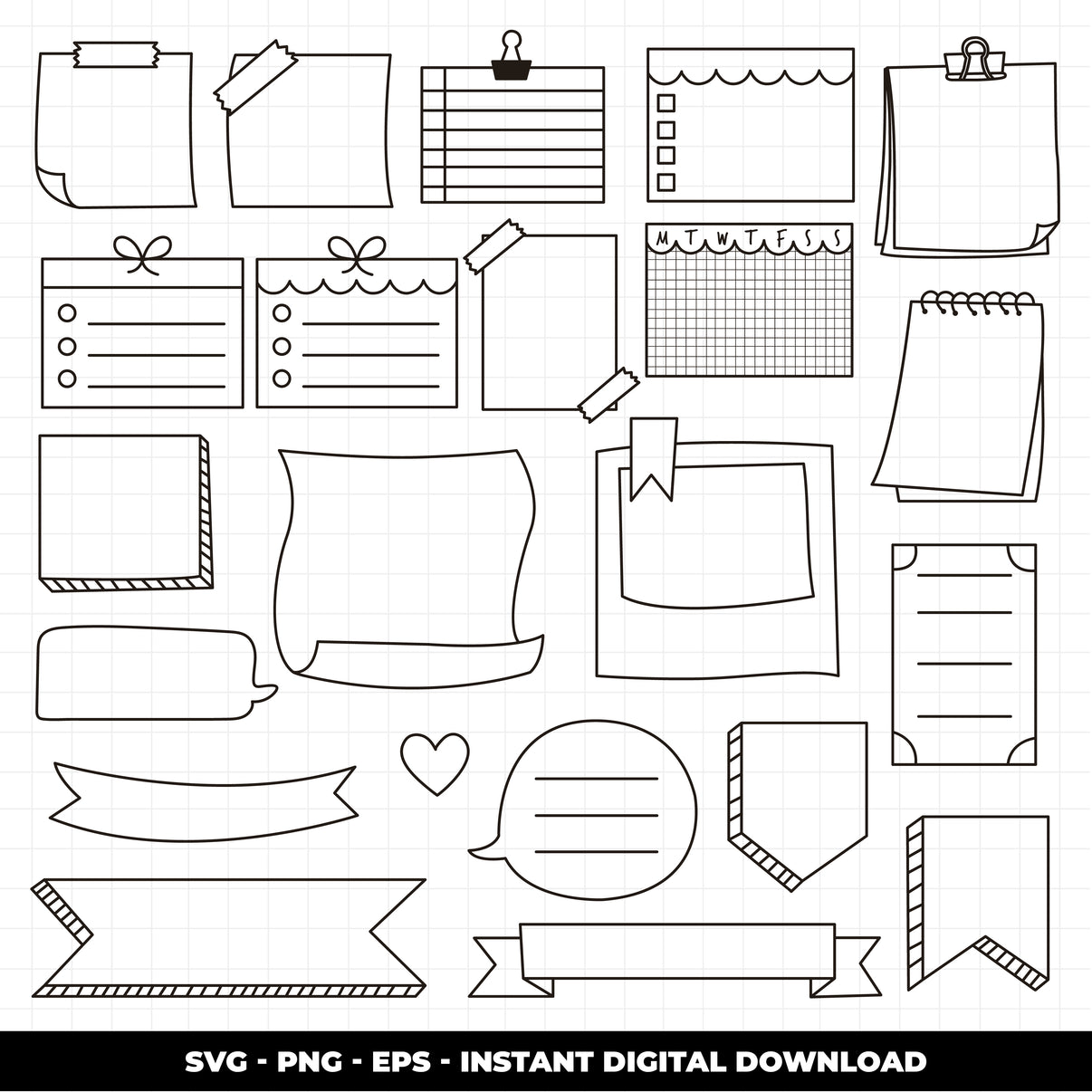 COD916 Bullet journal svg, bujo clipart, Notes Clipart, school Clipart ...