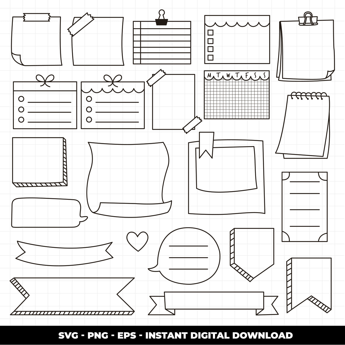 COD916 Bullet journal svg, bujo clipart, Notes Clipart, school Clipart ...