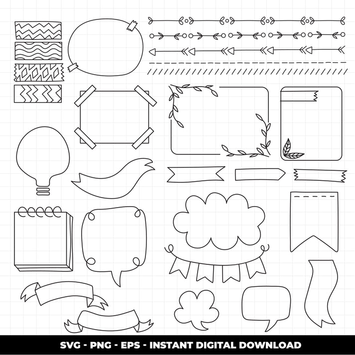 COD919 Bullet journal svg, bujo clipart, Notes Clipart, school Clipart ...
