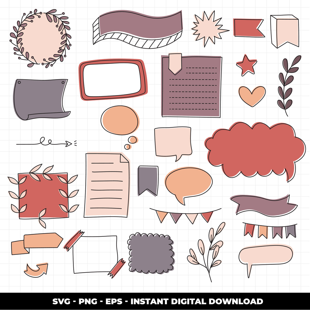 COD988 Bullet journal svg, bujo clipart, Notes Clipart, school Clipart ...