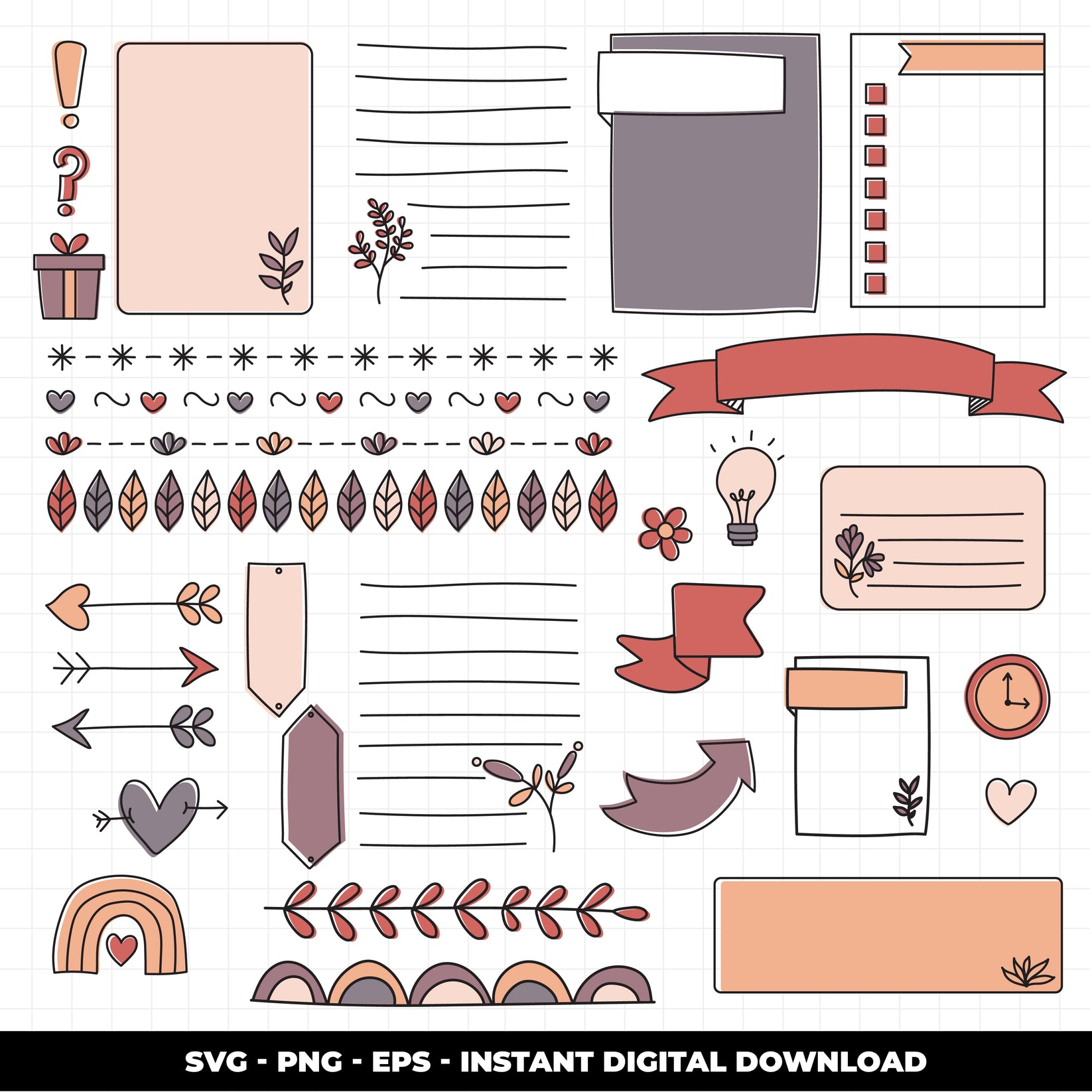 COD994 Bullet journal svg, bujo clipart, Notes Clipart, school Clipart ...
